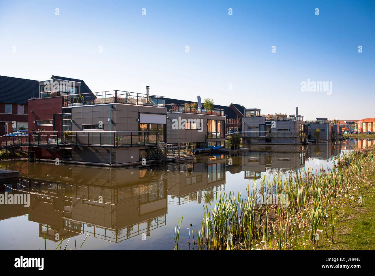 NLD, the Netherlands, Utrecht, flood protected amphibian homes in the ...