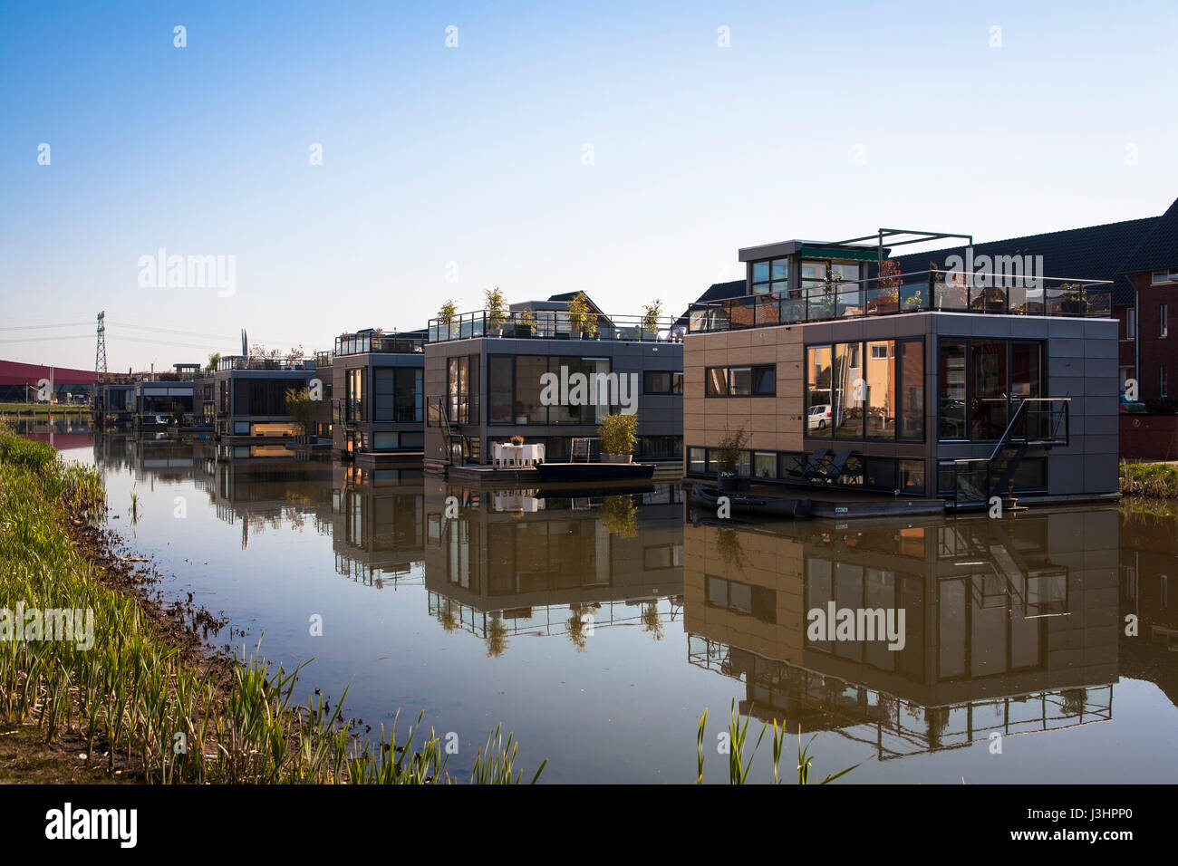 NLD, the Netherlands, Utrecht, flood protected amphibian homes in the ...