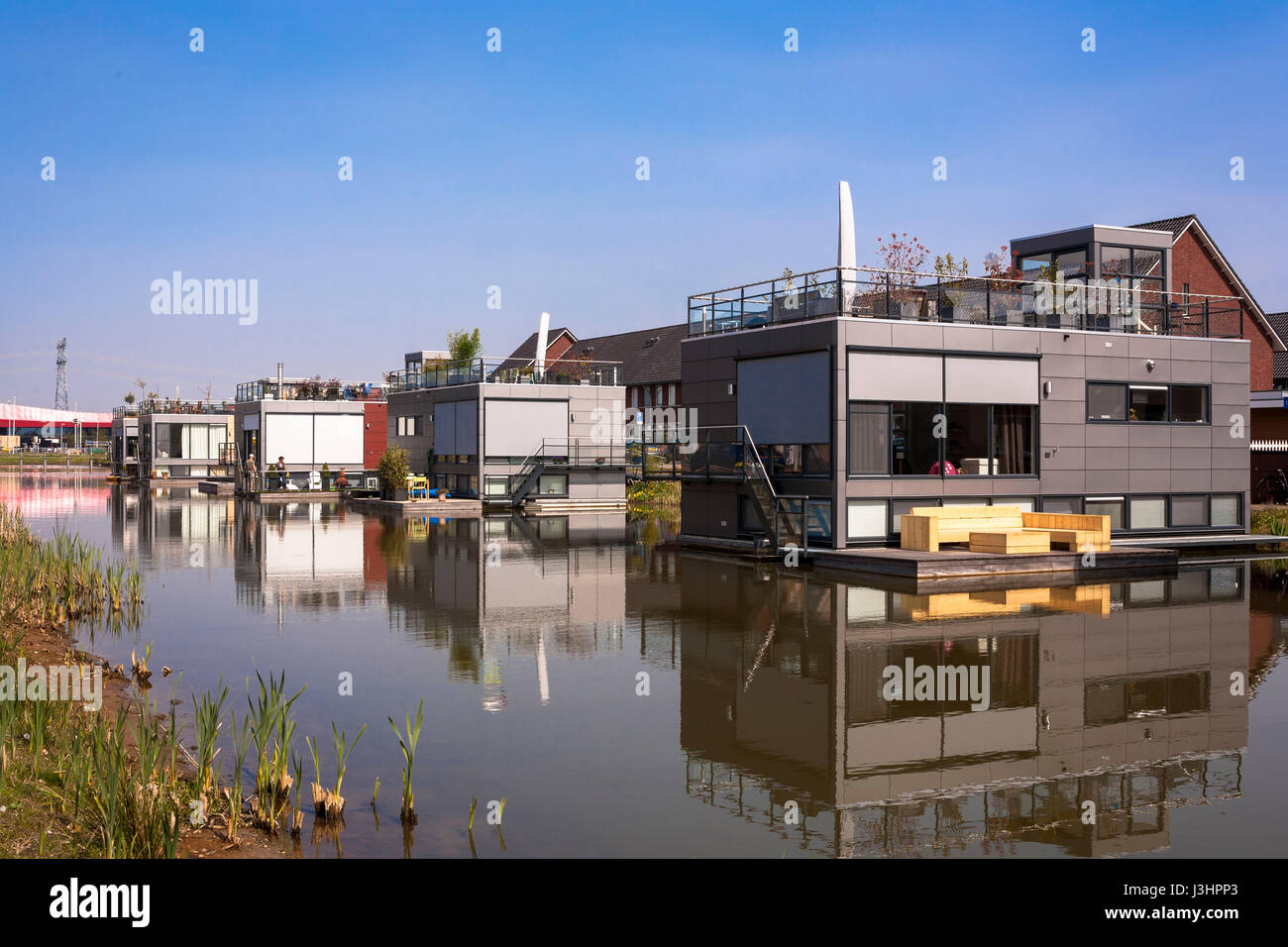 NLD, the Netherlands, Utrecht, flood protected amphibian homes in the ...