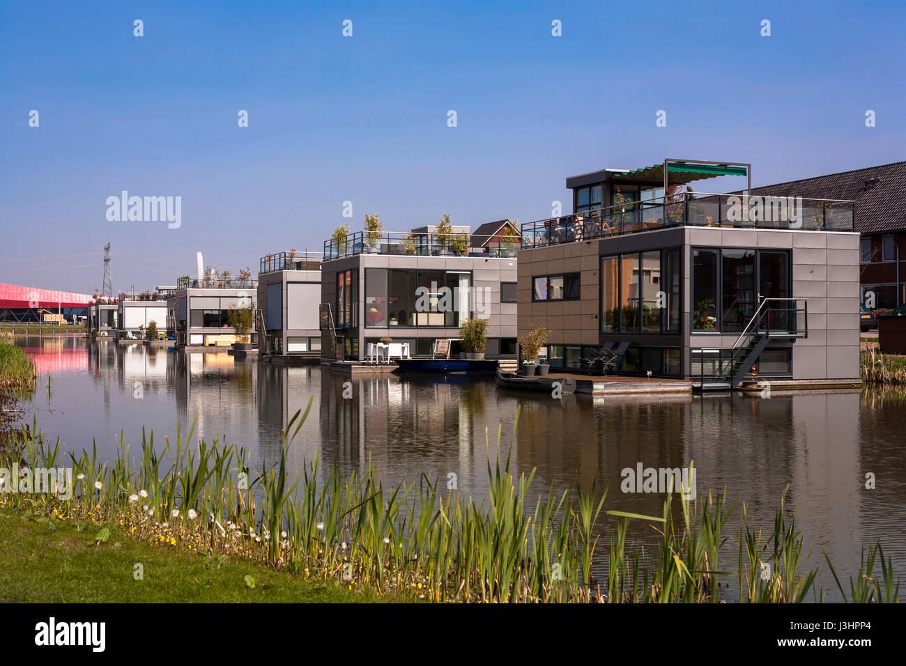 NLD, the Netherlands, Utrecht, flood protected amphibian homes in the ...