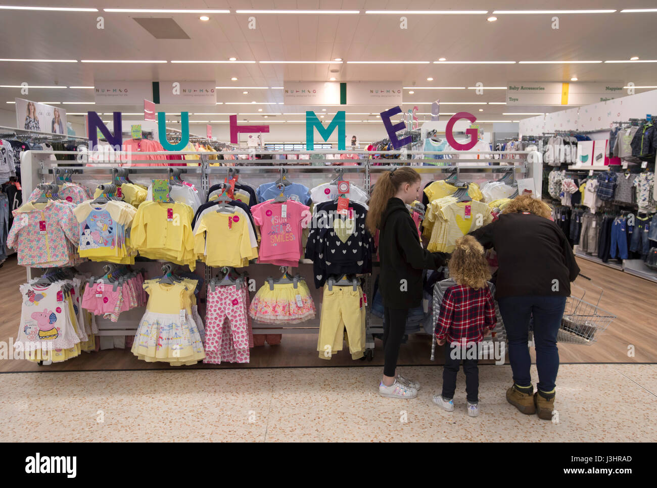 Sarine Brogan and Milly and Sarah. Morrisons stock photography ...