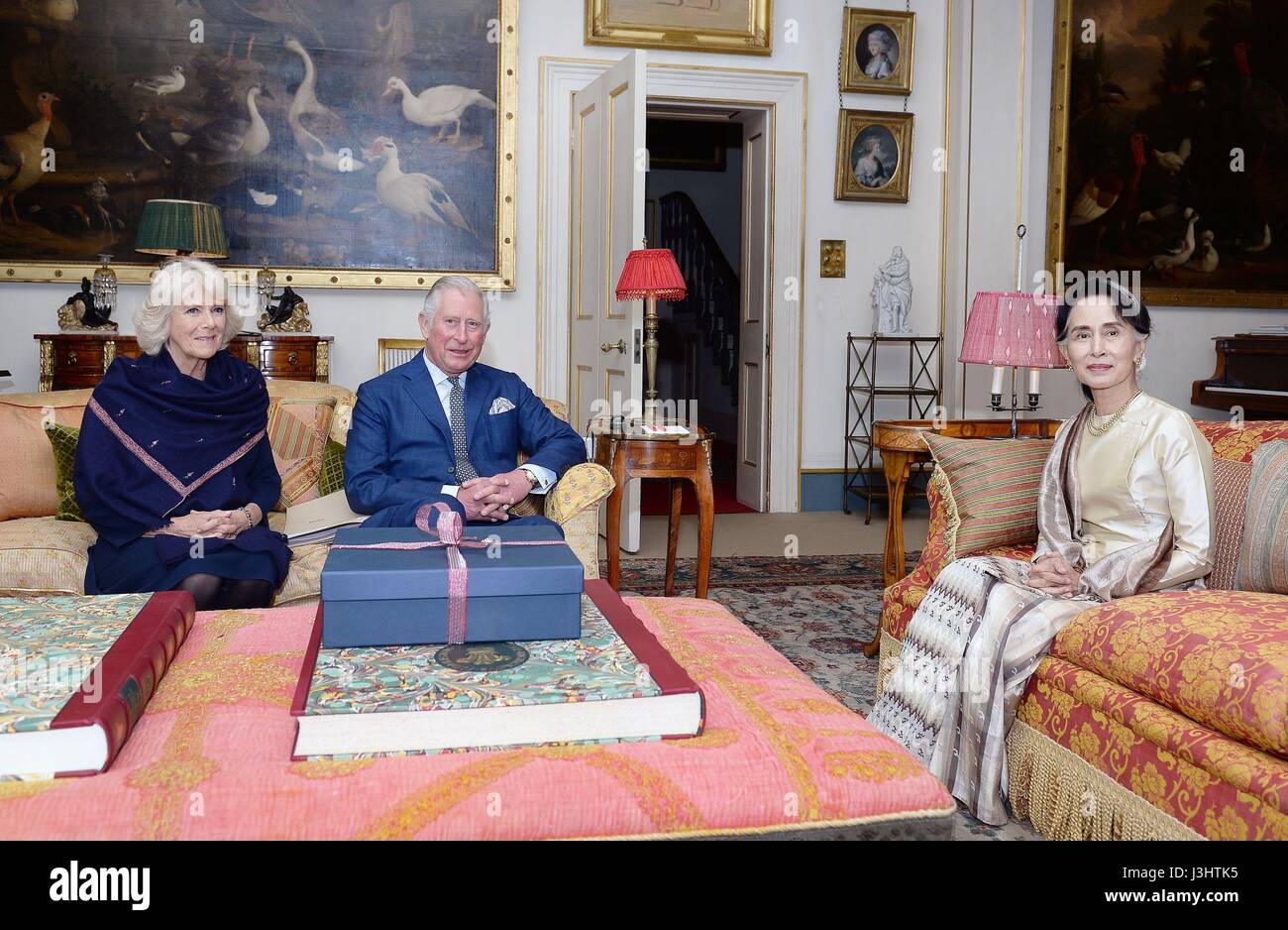 The Prince of Wales and the Duchess of Cornwall with Burma's de facto ...