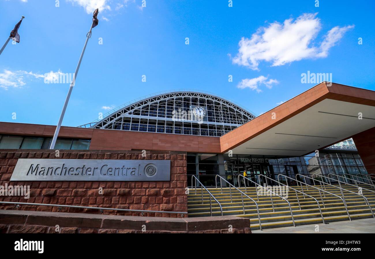 The exterior of Manchester Central Convention Complex where election ...