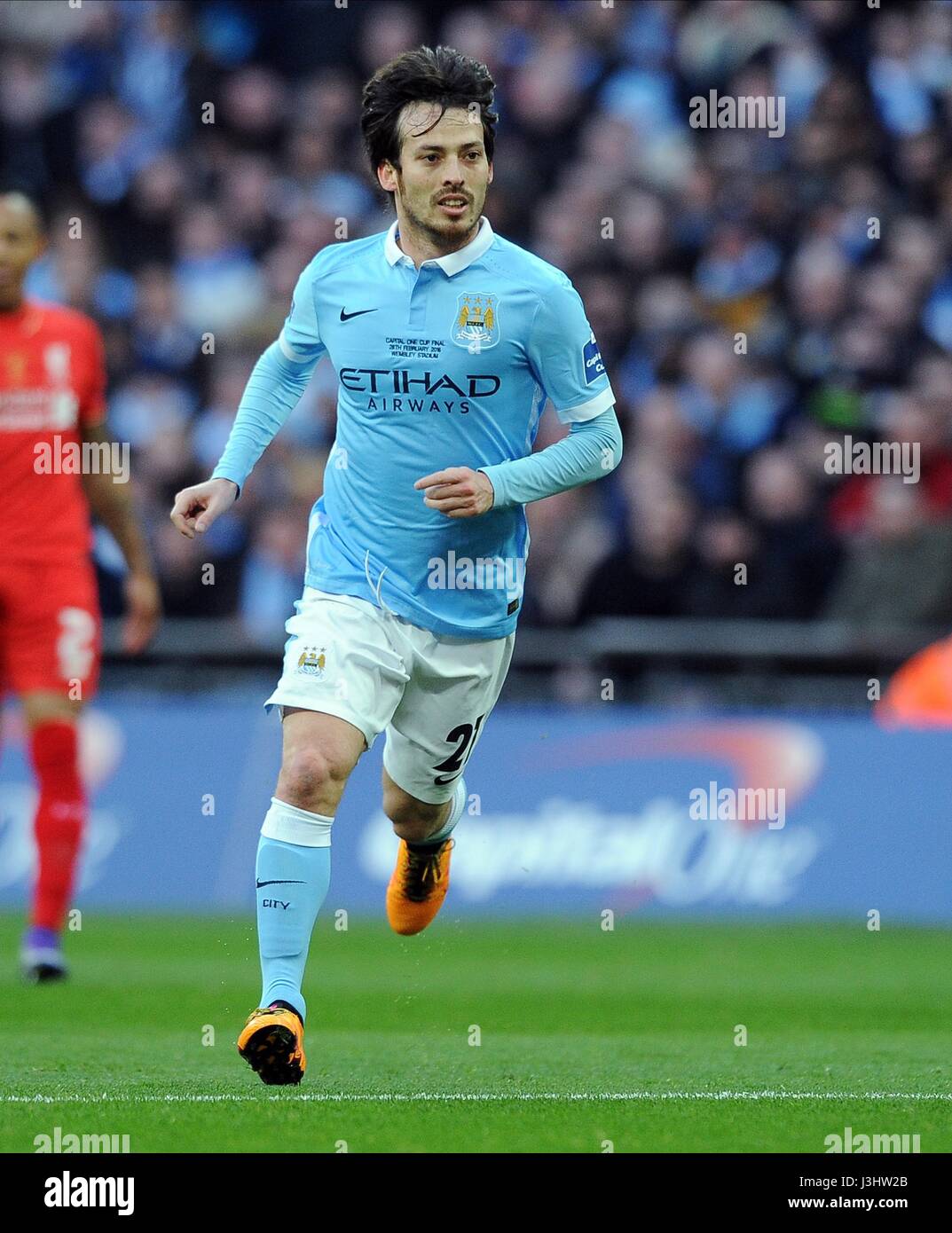 DAVID SILVA OF MANCHESTER CITY LIVERPOOL V MANCHESTER CITY WEMBLEY ...