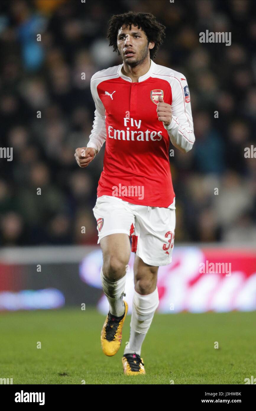 MOHAMED ELNENY ARSENAL FC KC STADIUM HULL ENGLAND 08 March 2016 Stock ...