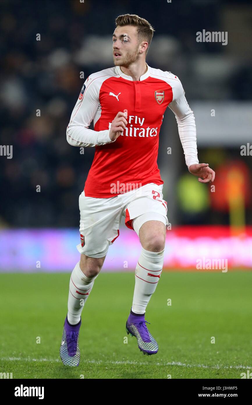 CALUM CHAMBERS ARSENAL FC ARSENAL FC KC STADIUM HULL ENGLAND 08 March ...