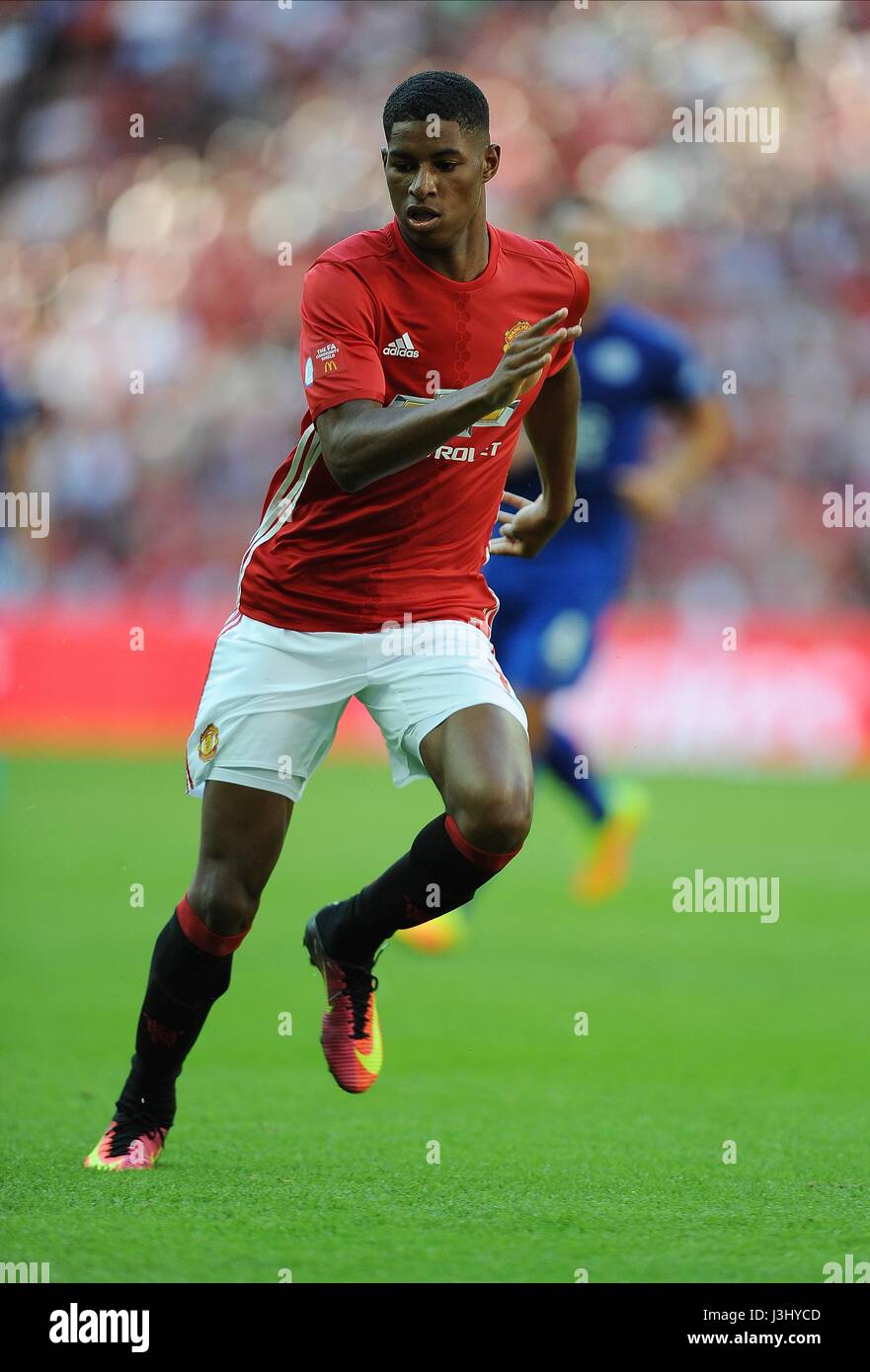 MARCUS RASHFORD OF MANCHESTER LEICESTER CITY V MANCHESTER UN WEMBLEY ...