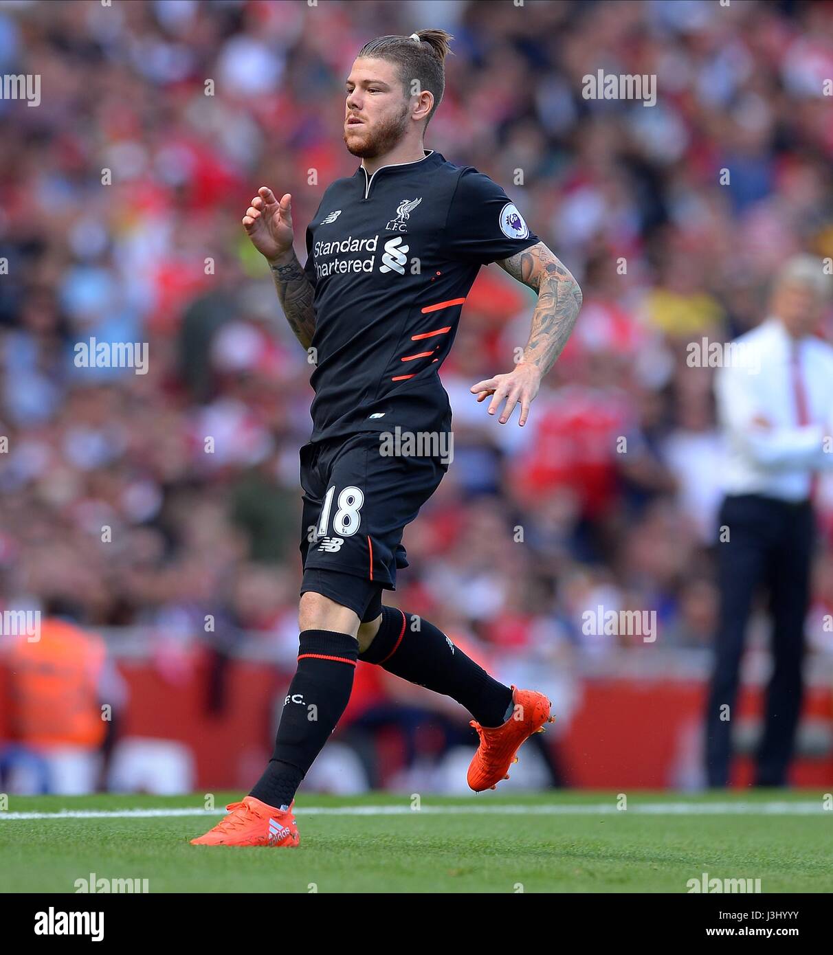 ALBERTO MORENO OF LIVERPOOL ARSENAL V LIVERPOOL EMIRATES STADIUM LONDON ...