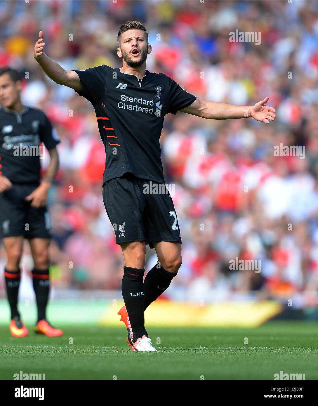 ADAM LALLANA OF LIVERPOOL ARSENAL V LIVERPOOL EMIRATES STADIUM LONDON ...