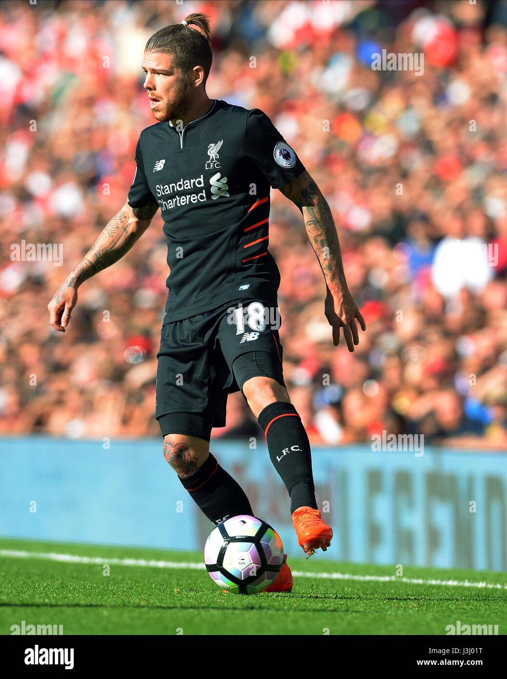 ALBERTO MORENO OF LIVERPOOL ARSENAL V LIVERPOOL EMIRATES STADIUM LONDON ...