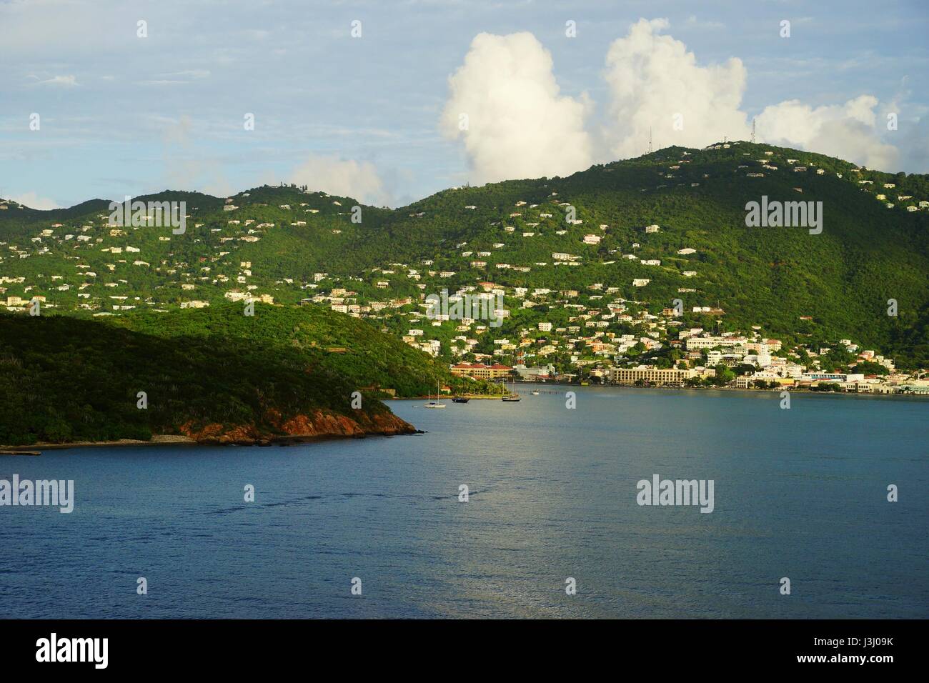 Side view of St Thomas island from water Stock Photo - Alamy