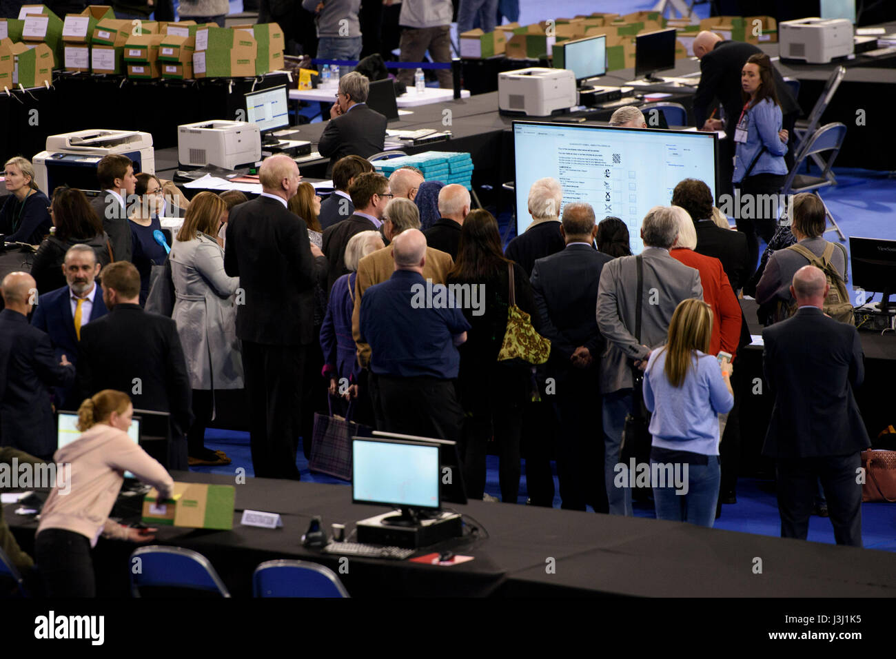 The local election count takes place at the Emirates Stadium in Glasgow ...