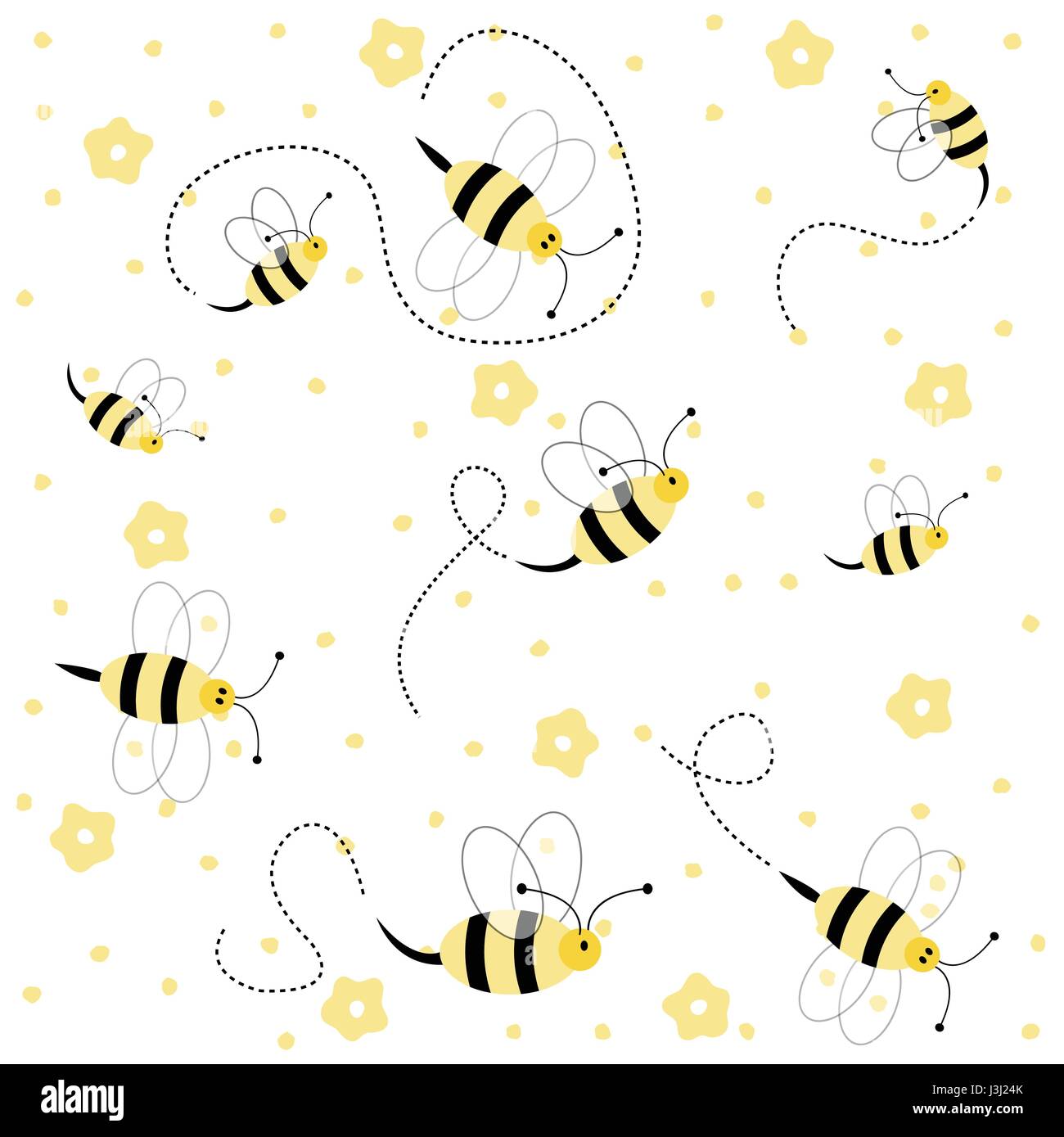 Seamless pattern with bees Stock Vector Image & Art - Alamy