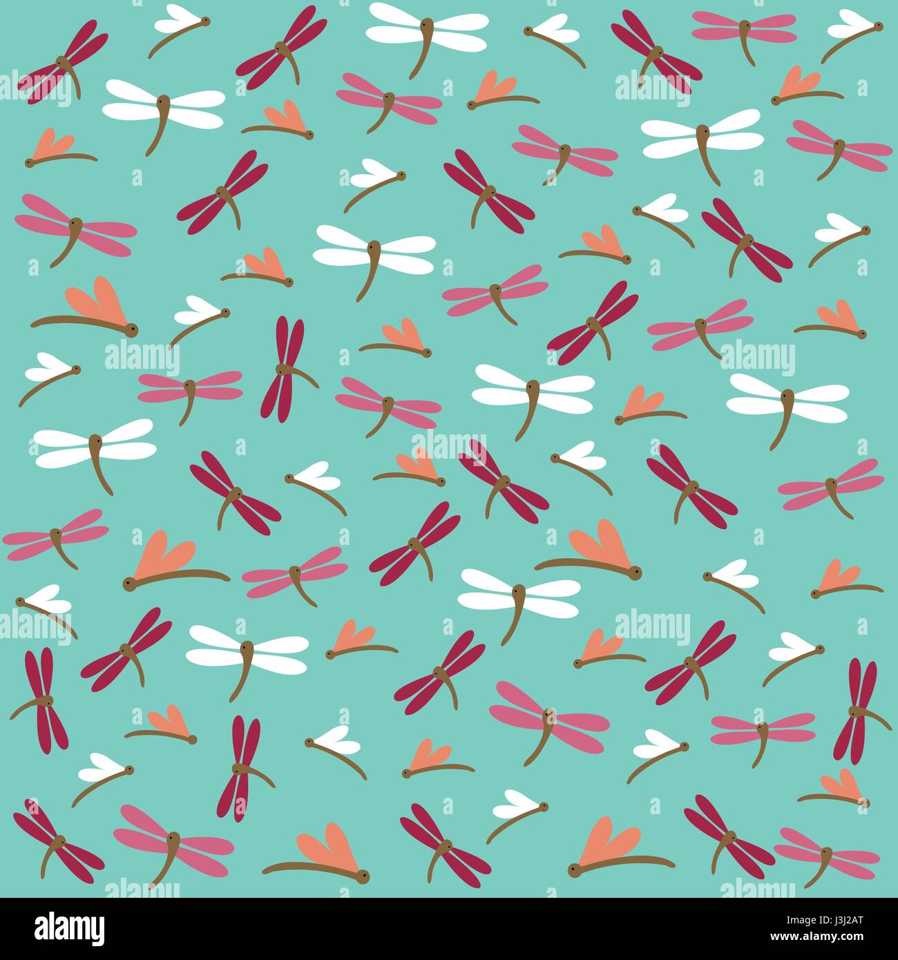 Hand drawn dragonflies seamless pattern Stock Vector Image & Art - Alamy