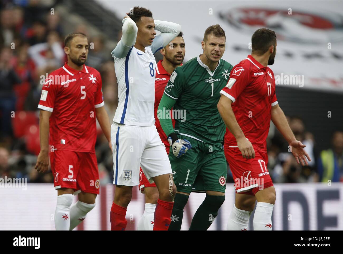 ANDREW HOGG SAVES DELE ALLI HE ENGLAND V MALTA WEMBLEY LONDON ENGLAND ...