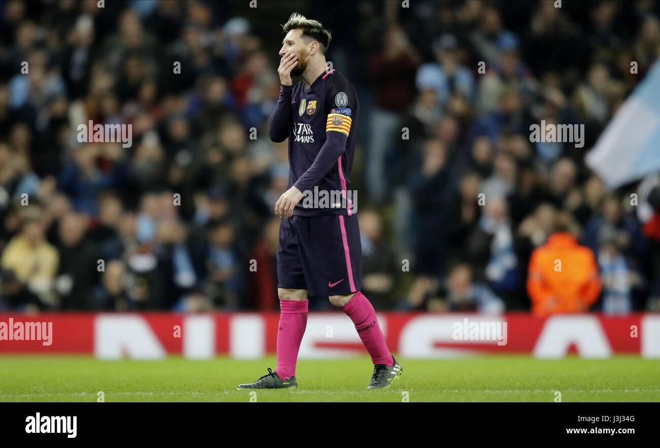 LIONEL MESSI MANCHESTER CITY V FC BARCELON ETIHAD STADIUM MANCHESTER ...