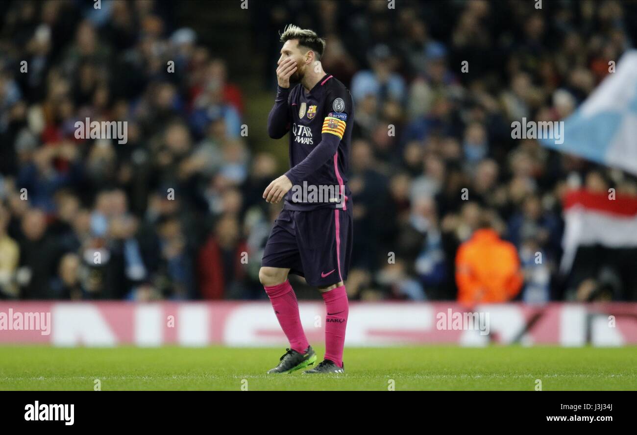 LIONEL MESSI MANCHESTER CITY V FC BARCELON ETIHAD STADIUM MANCHESTER ...