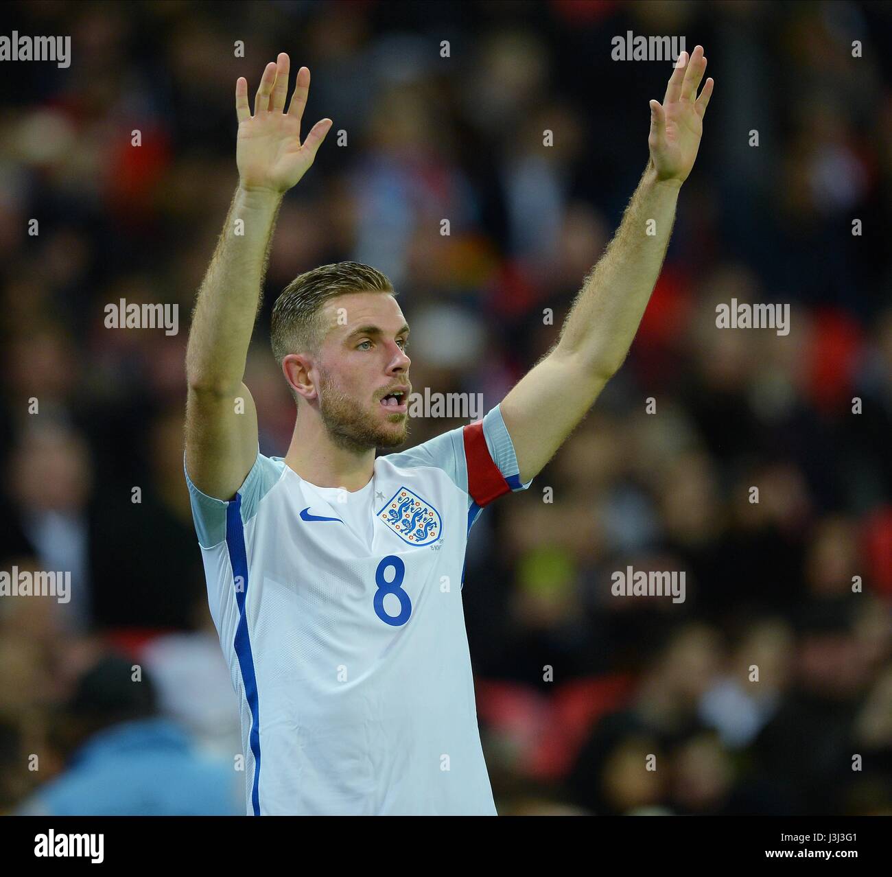 JORDAN HENDERSON OF ENGLAND ENGLAND V SPAIN WEMBLEY STADIUM LONDON ...