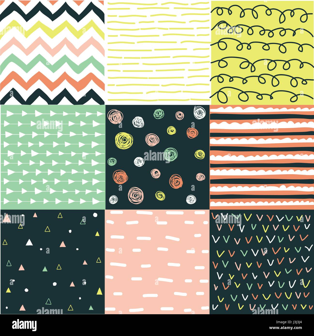 Set Of Abstract Seamless Patterns Stock Vector Image And Art Alamy