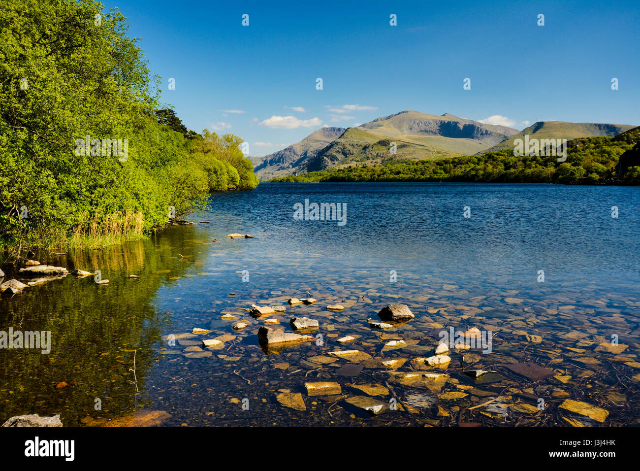 View of Snowdon with Crib Goch (Red Comb) on the left, Carnedd Ugain ...
