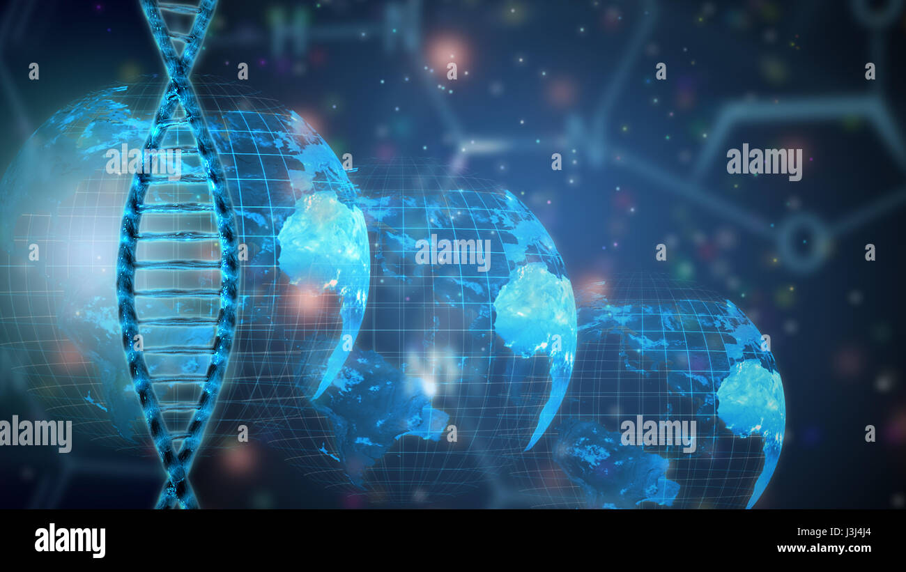 DNA global genetics research concept Stock Photo - Alamy