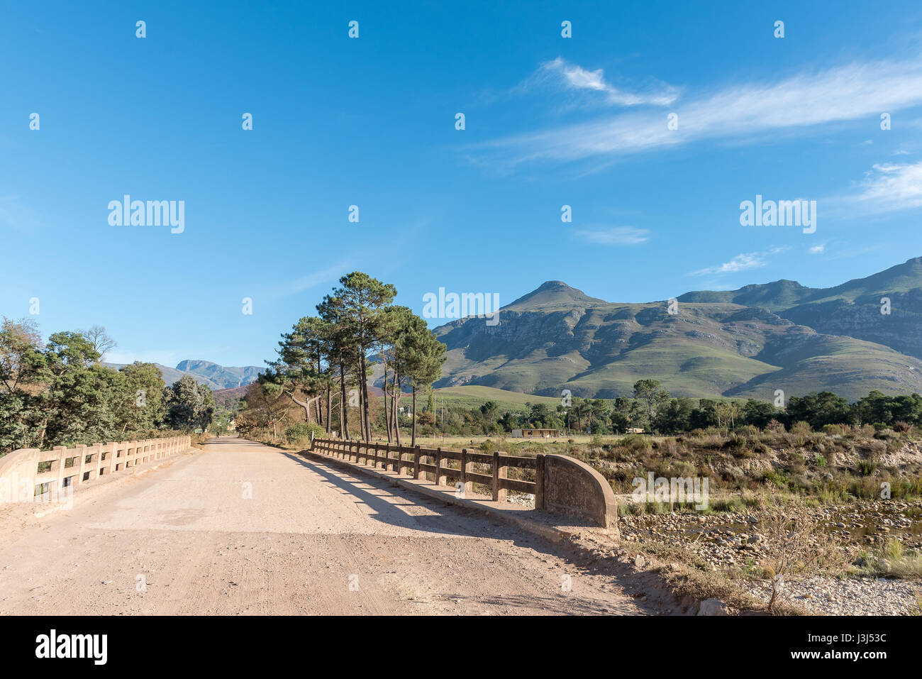 The bridge over the Gobos River at the entrance to Greyton, a small ...