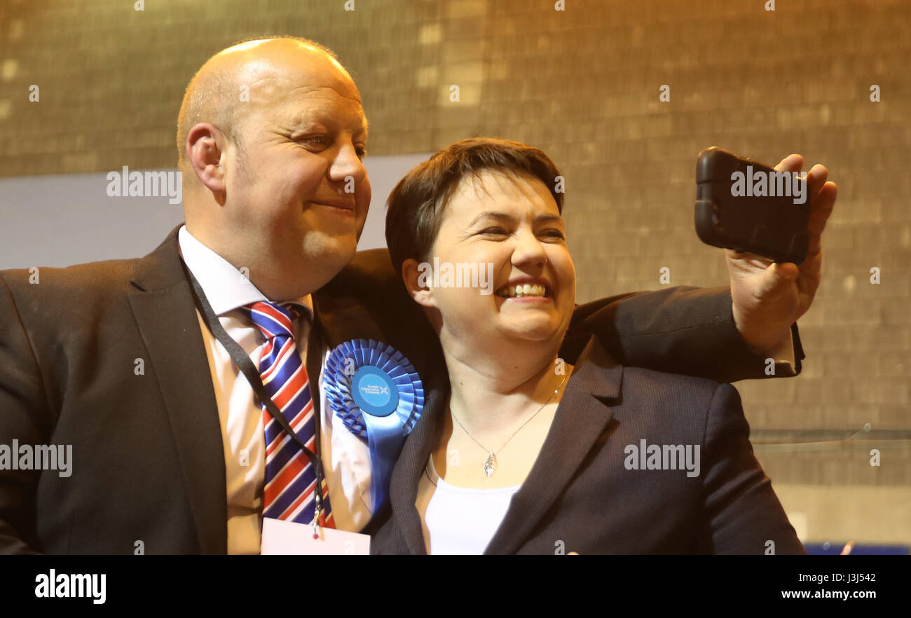 Scottish Tory Leader Ruth Davidson with candidate Mark Brown at the ...