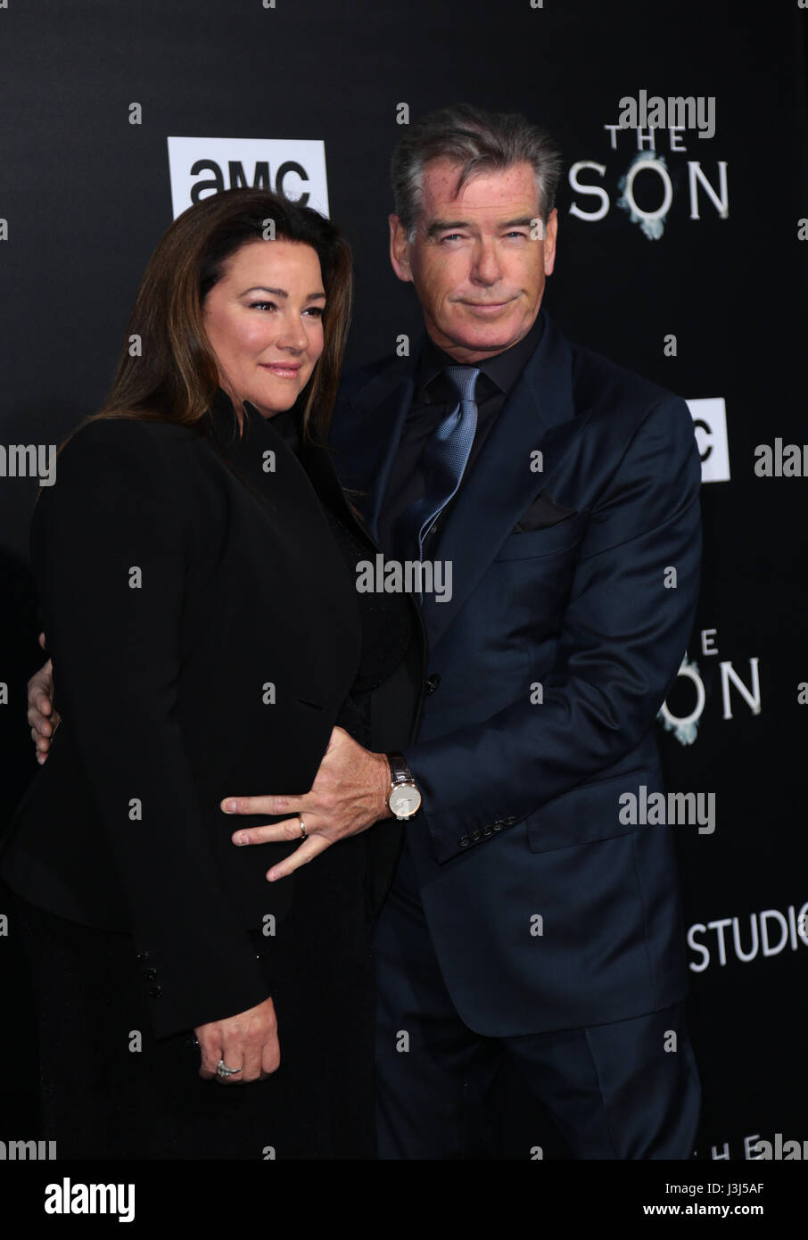 Keely Shaye and Pierce Brosnan attending the premiere of AMC's 'The Son ...
