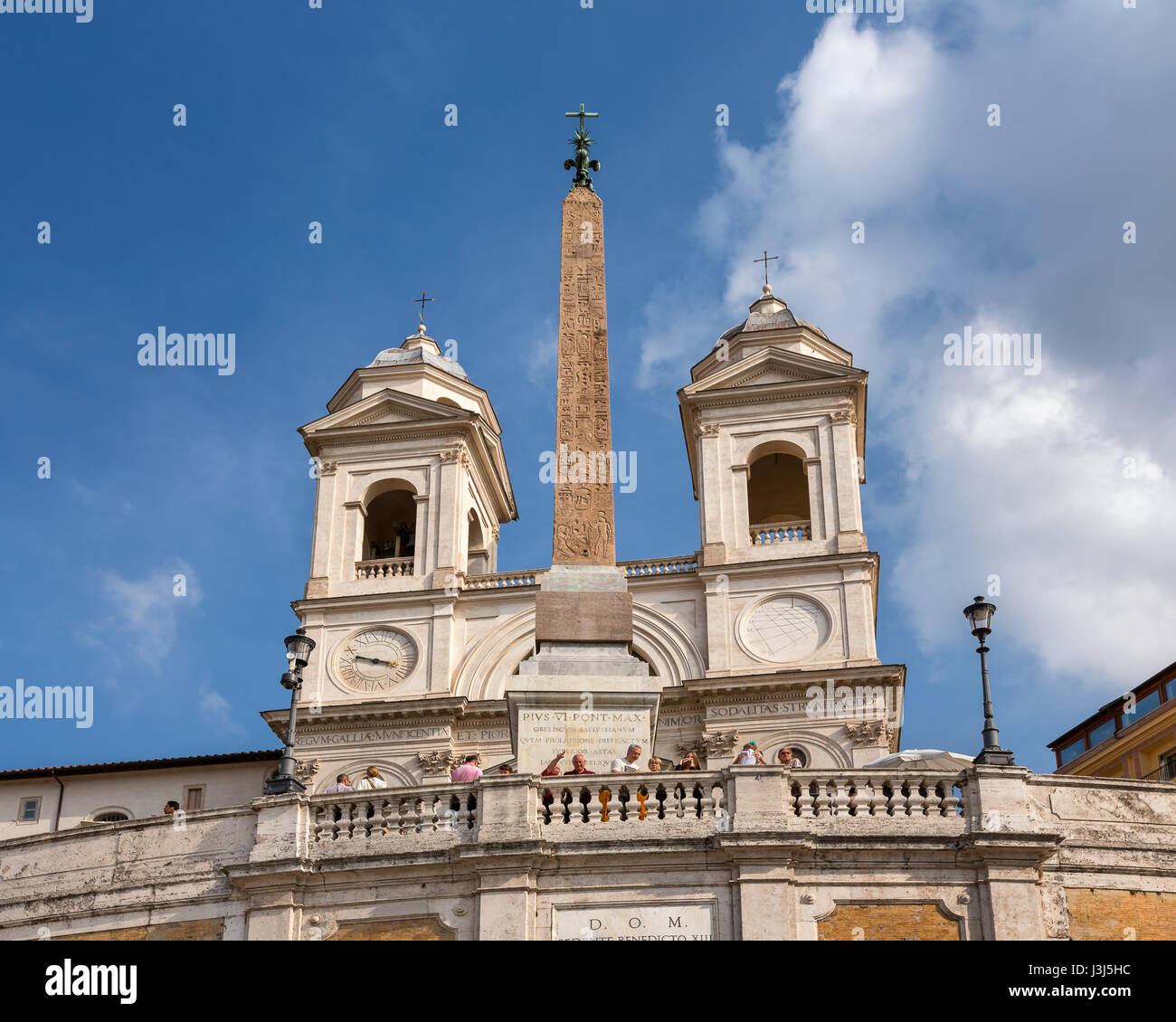 ROME - OCTOBER 31, 2013: Trinita dei Monti Church on top of Spanish ...