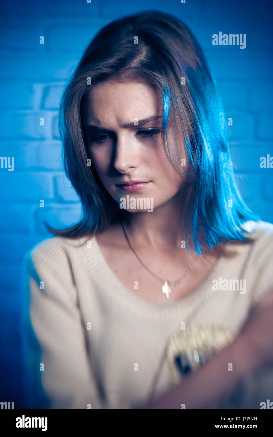 Good beautiful girl with bright emotions Stock Photo - Alamy
