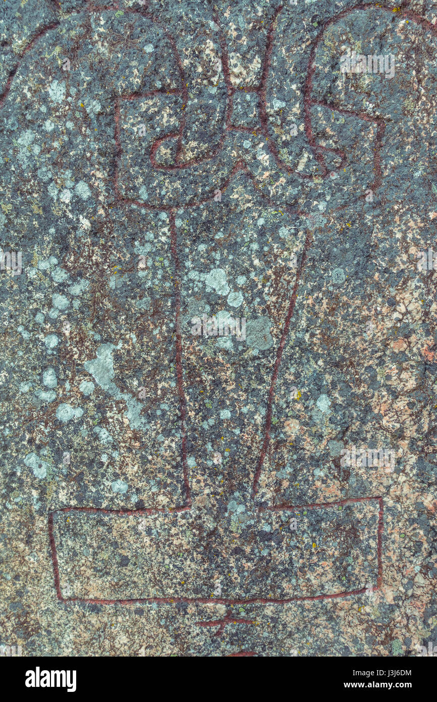 Close-up on a runestone Stock Photo - Alamy