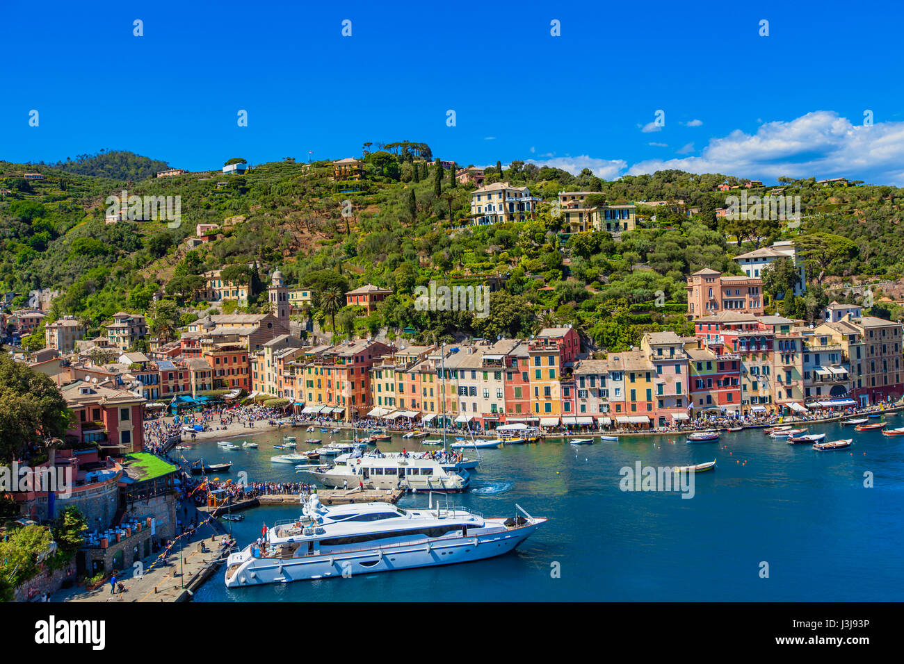 Aerial view at town Portofino in Italy Stock Photo - Alamy