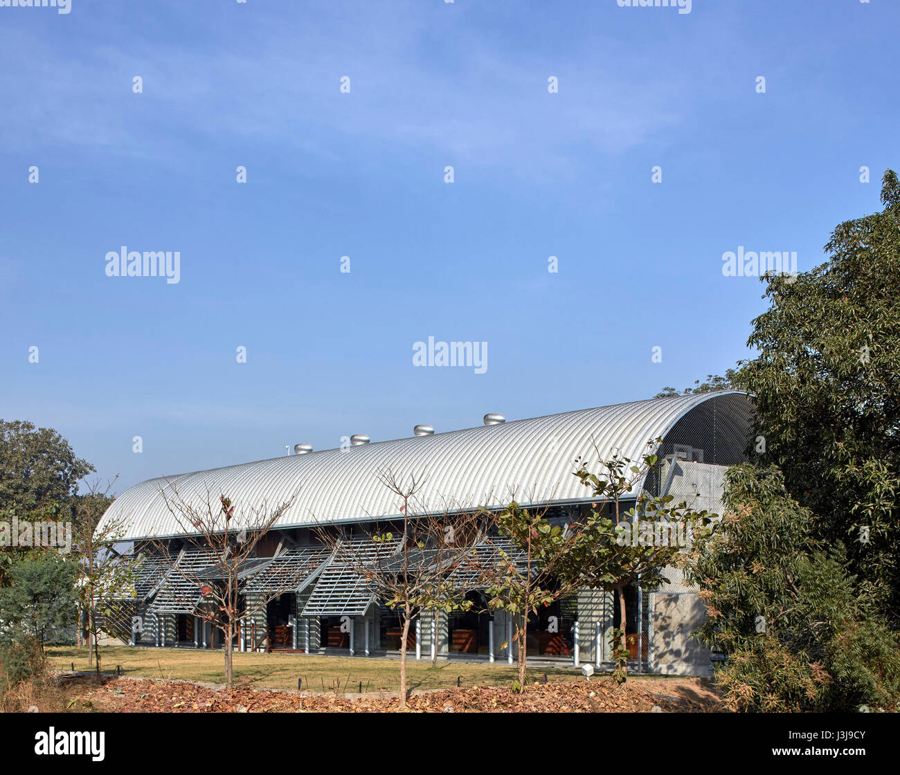 Distant Garden side exterior view. The Pool Studio of Matharoo ...