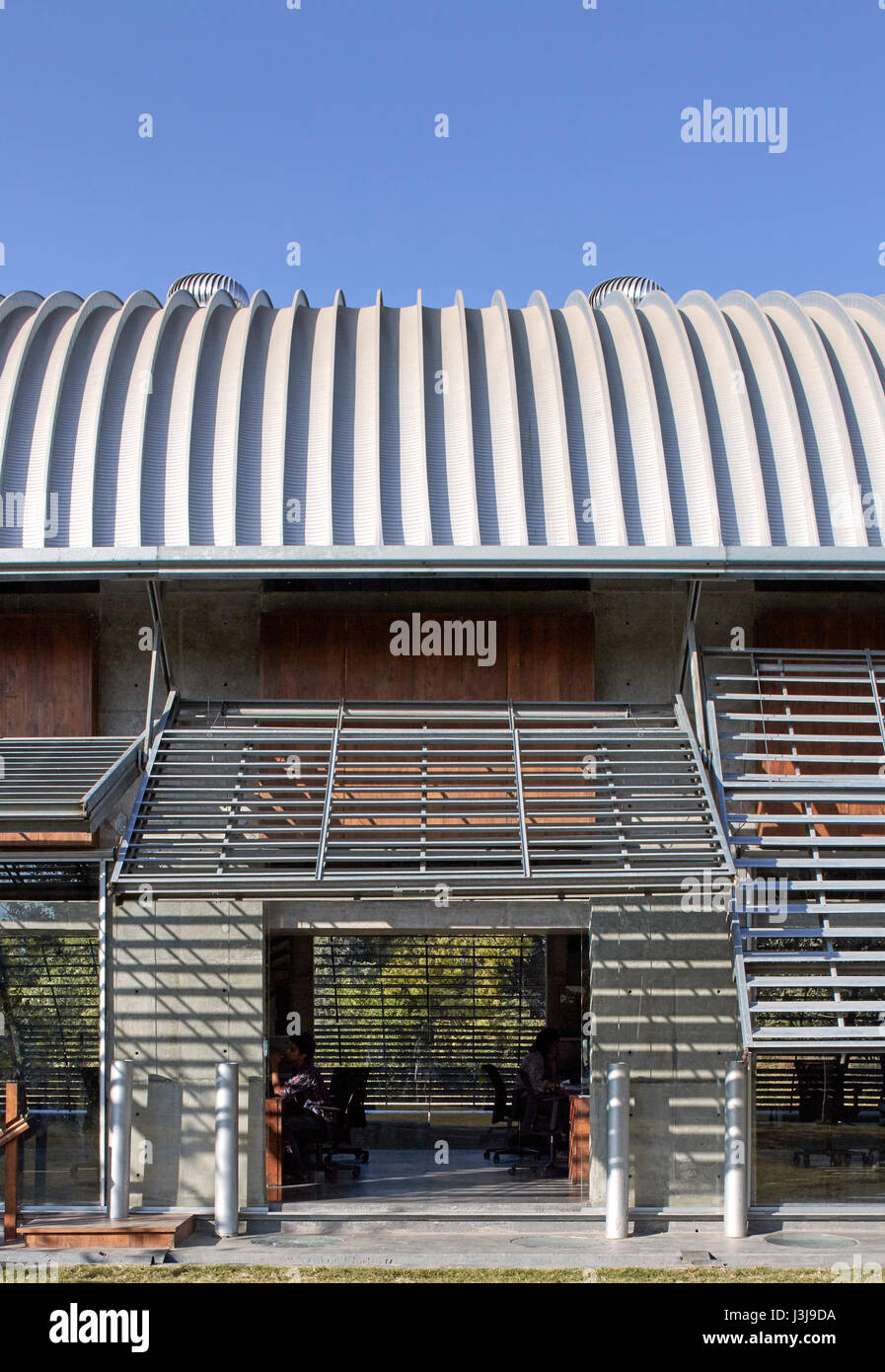 Garden side exterior view detail showing louvres. The Pool Studio of ...