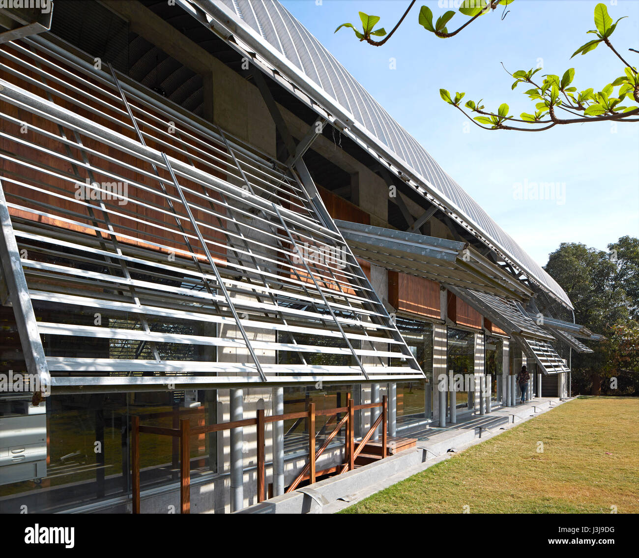 Garden side exterior view detail showing louvres. The Pool Studio of ...