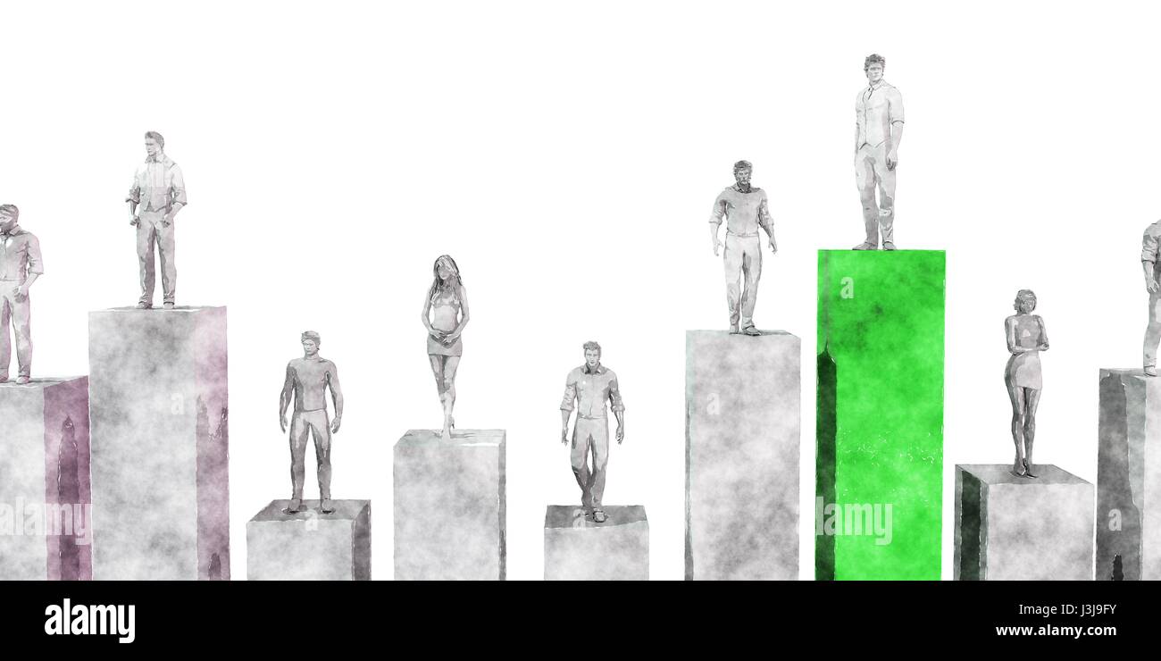 People Standing on Financial Bar Graph Chart Stock Photo - Alamy