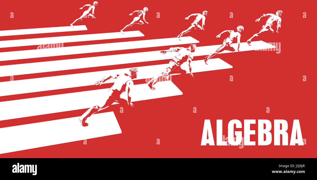 Algebra with Business People Running in a Path Stock Photo - Alamy