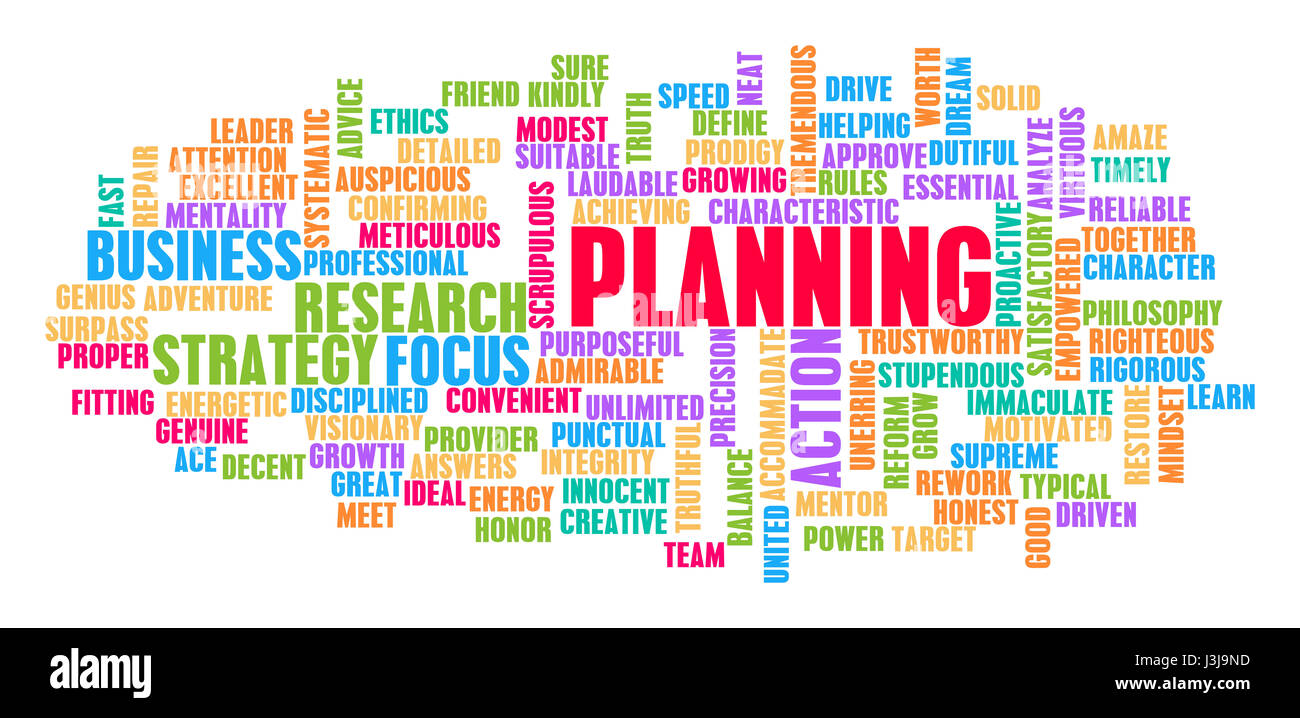 Planning Word Cloud Concept on White Stock Photo - Alamy