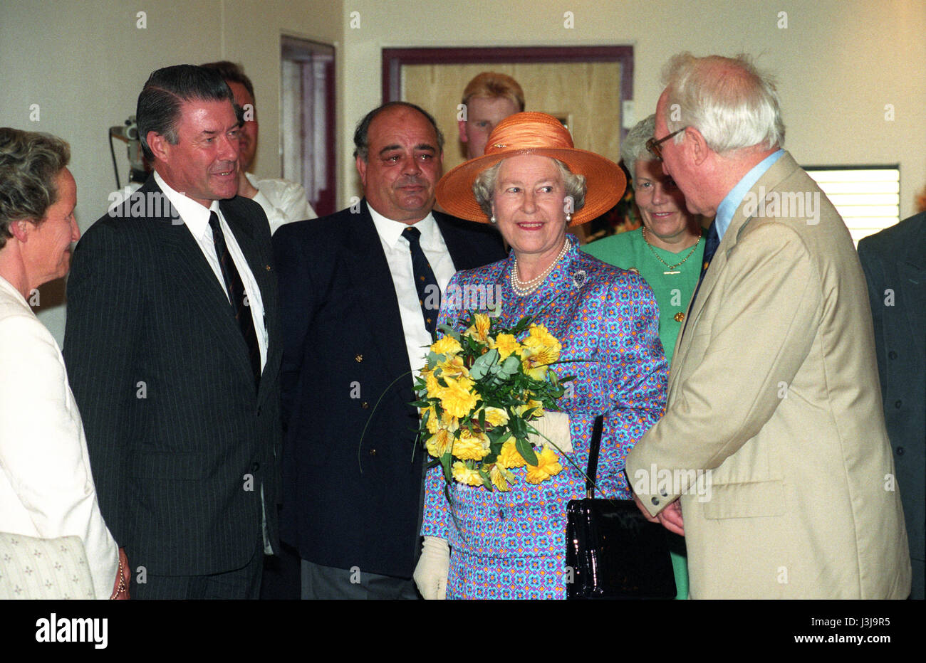Her Majesty Queen Elizabeth with Sir Jack Hayward visiting Molineux the ...