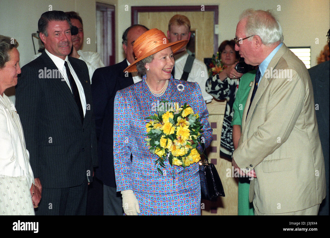 Her Majesty Queen Elizabeth with Sir Jack Hayward visiting Molineux the ...