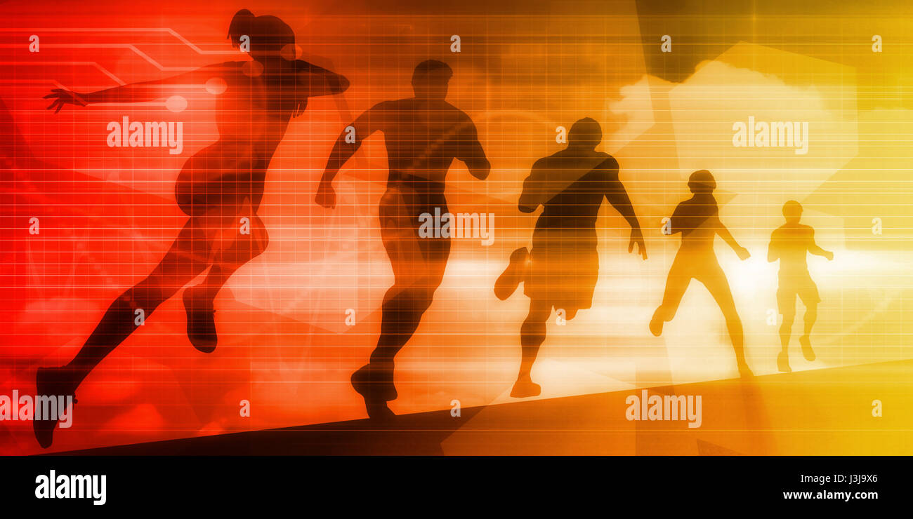 Sports Background Illustration Concept with Running People Stock Photo ...