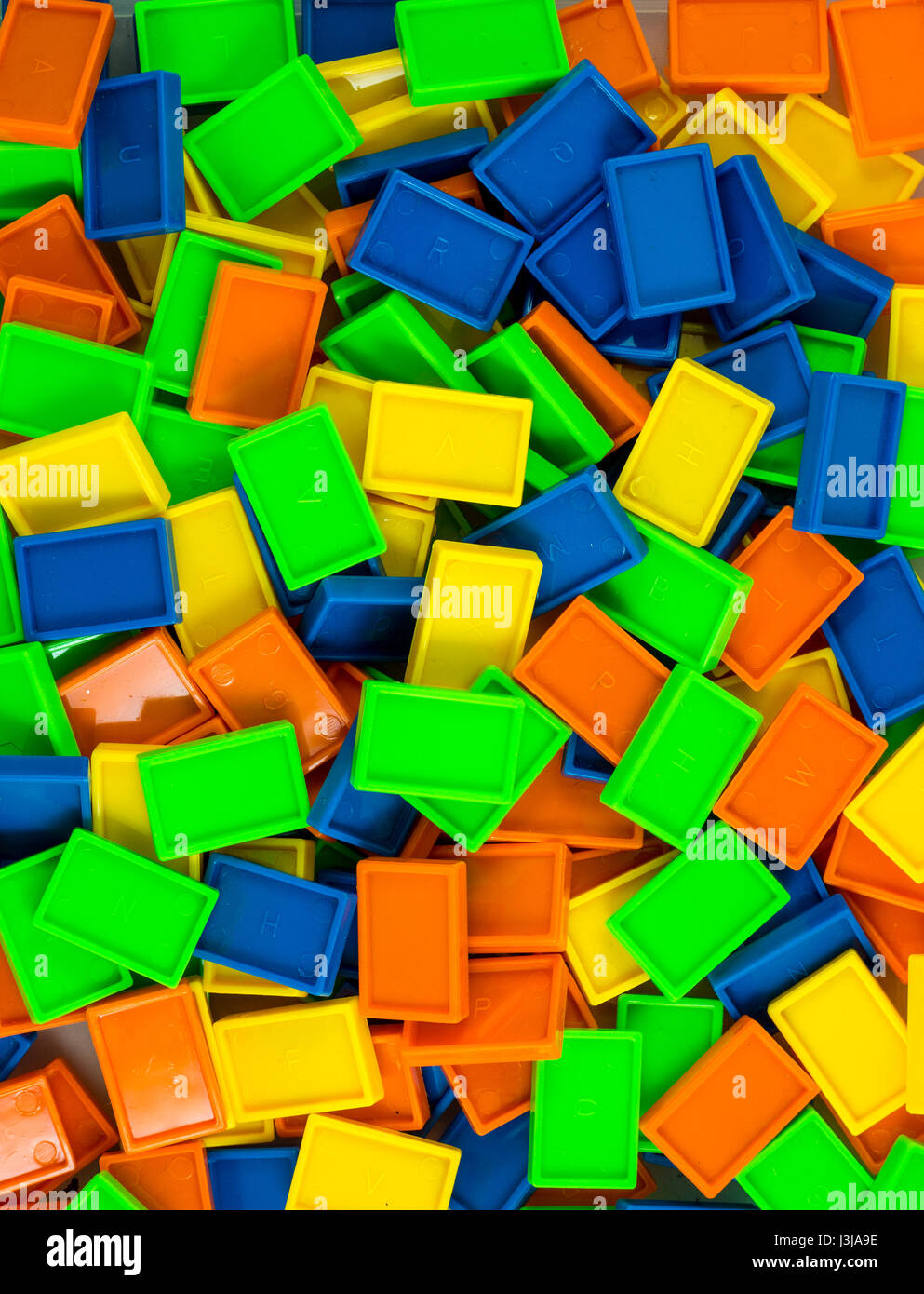 Different colored plastic blocks Stock Photo - Alamy