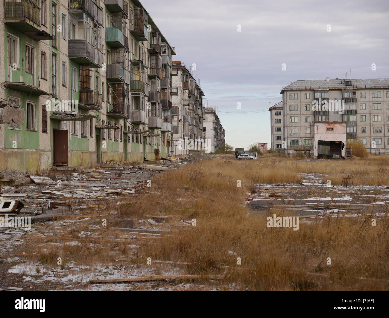 abandoned and broken civil buildings in northern part of russia Stock ...