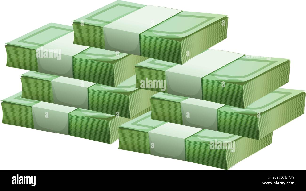 Pile of cash on white background illustration Stock Vector Image & Art ...
