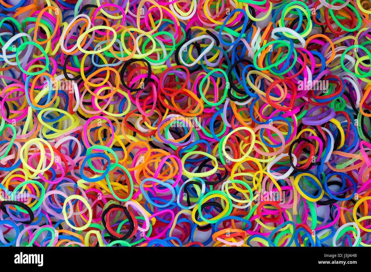 Wonderful mixture of colors in these rubber loops Stock Photo - Alamy