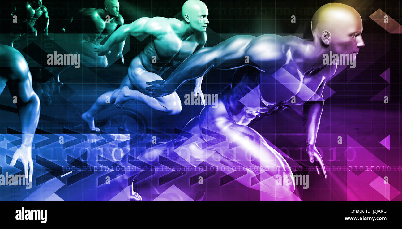 Technology Research and Race to Success as Concept Stock Photo - Alamy