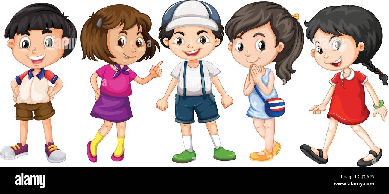 Many children with big smile illustration Stock Vector Image & Art - Alamy