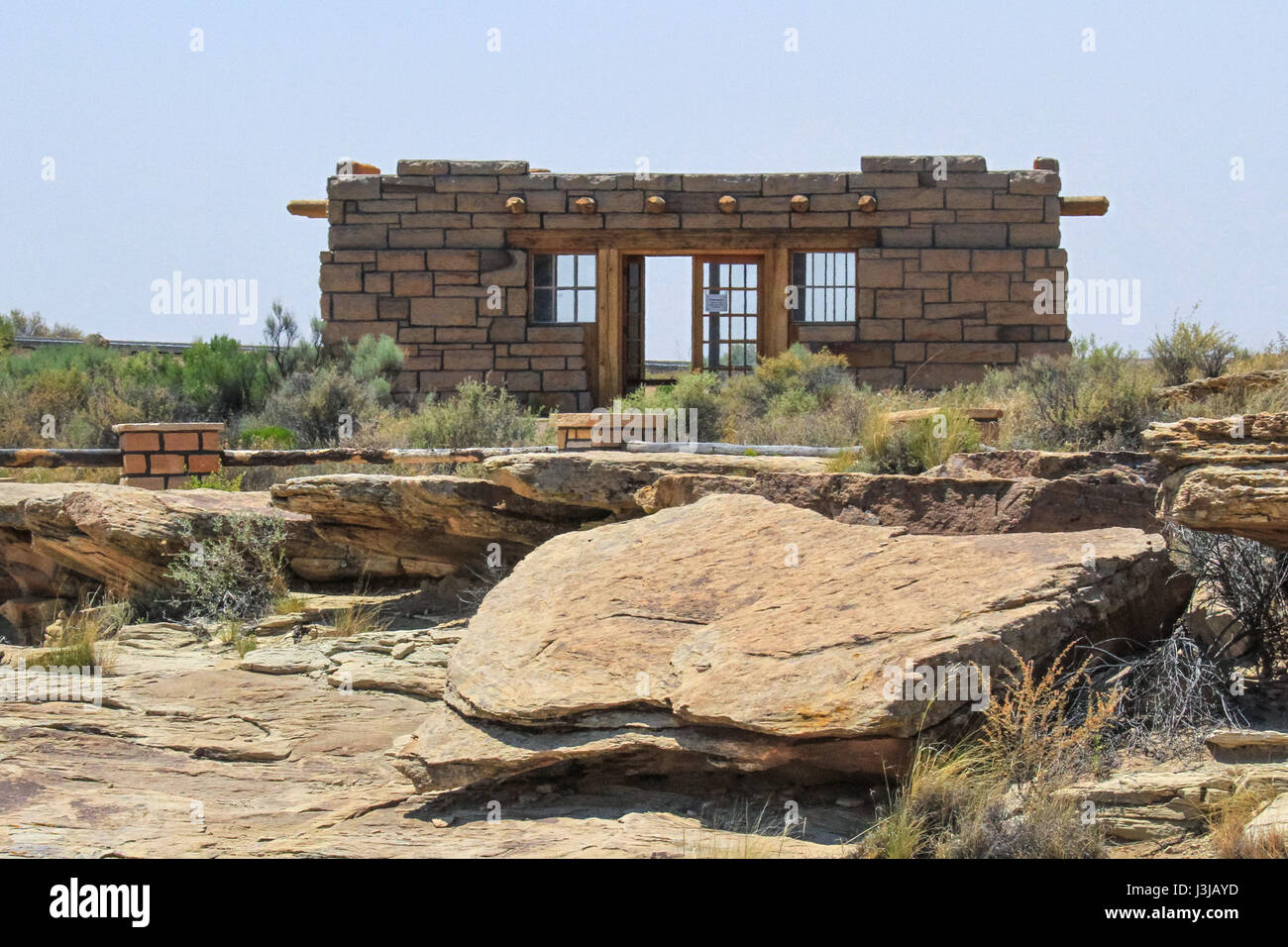 Rest and information building in the Painted Desert of Arizona Stock ...