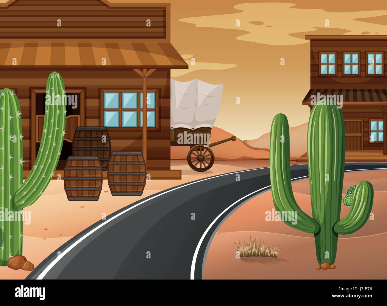 Old buildings sunset Stock Vector Images - Alamy