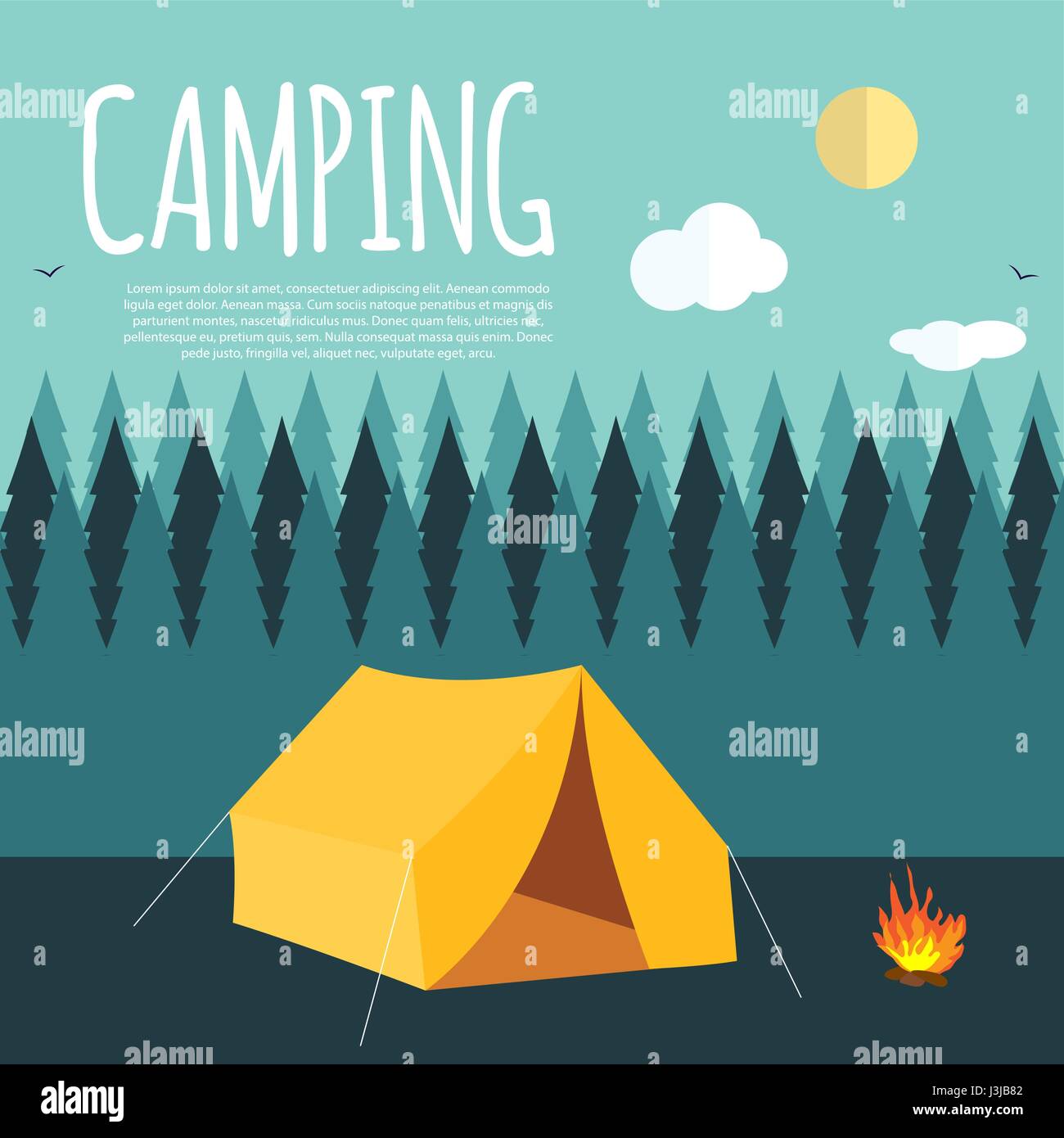 Camping equipment summer Stock Vector Images - Alamy
